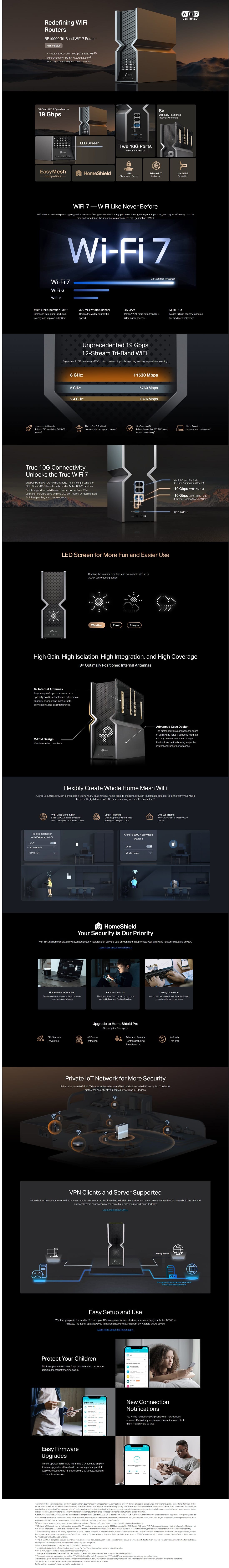Tp-Link Archer BE800 BE19000 Triband WiFi7 Router