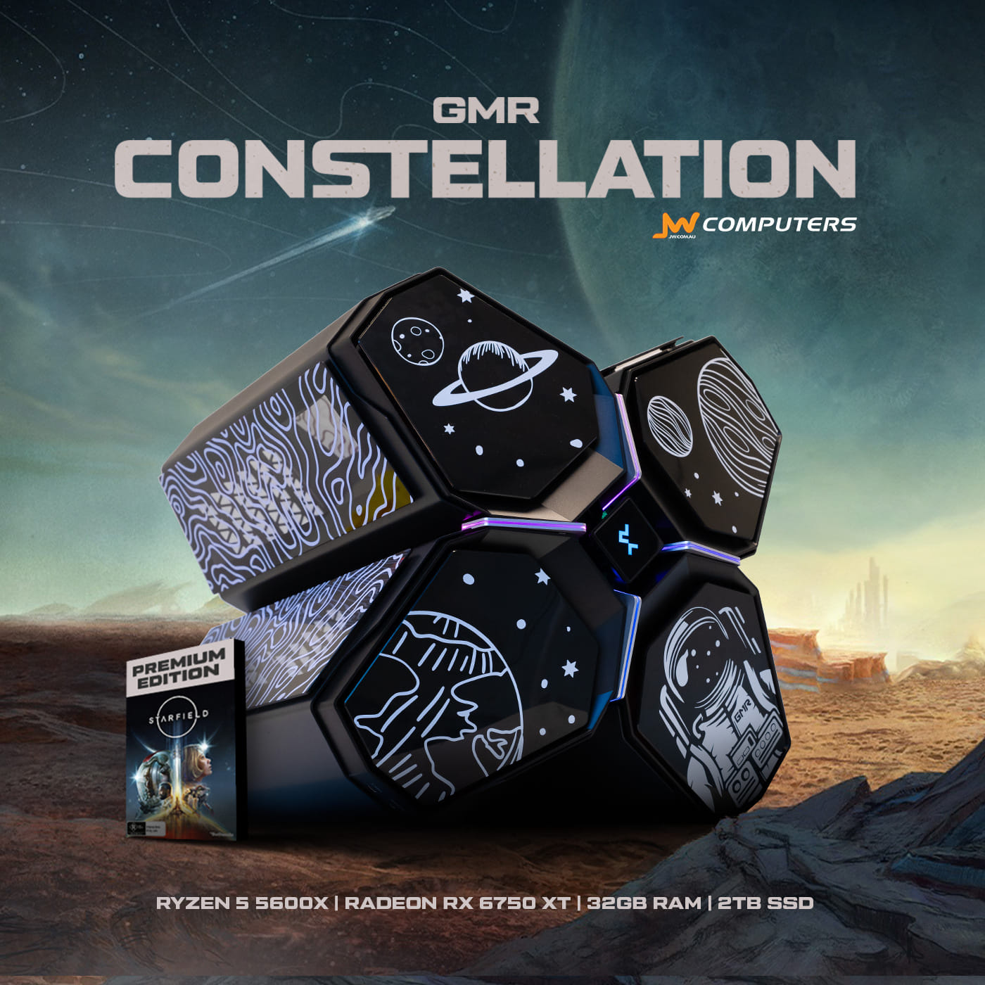 GMR Constellation 6750 XT Gaming PC - (Ryzen 5 5600X | 32GB RAM | RX ...