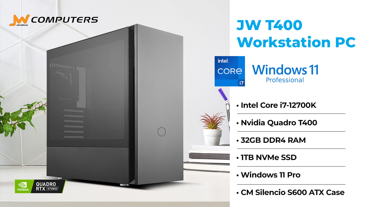 JW T400 Workstation PC - (i7 12700K | Z790 | 32GB DDR4 | 1TB NVMe SSD ...