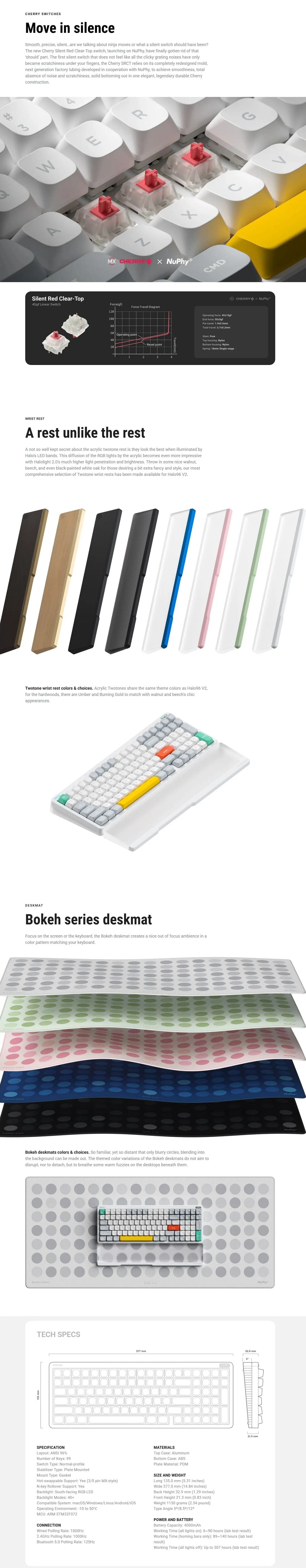 Nuphy Halo96 V2 RGB Wless Mech KB Iconic WH Raspb