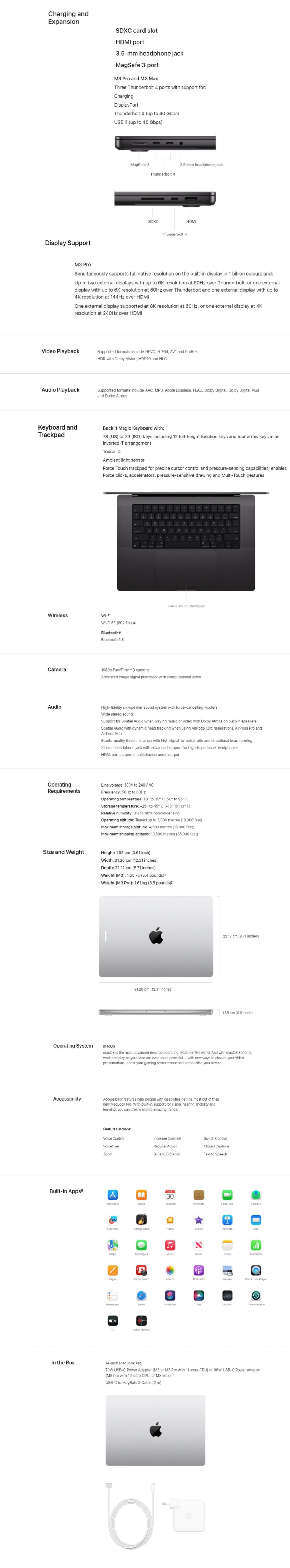 Apple MacBook Pro 16" M3 Pro 12-Core CPU, 18-Core GPU, 18GB RAM, 512GB ...