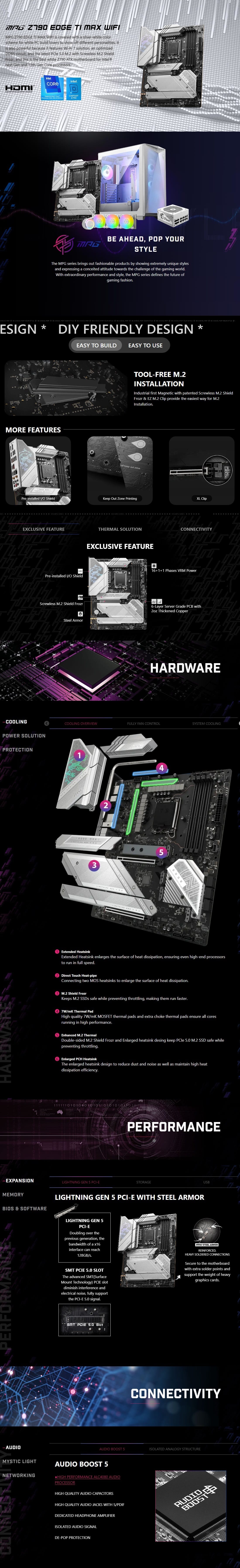 MSI MPG Z790 EDGE TI MAX WIFI LGA1700 ATX Motherboard