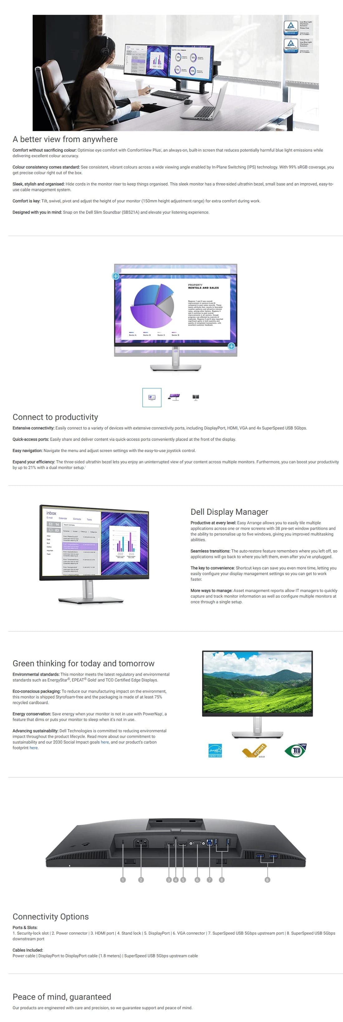 Dell P2222H 22" FHD IPS Height Adjustable Business Monitor