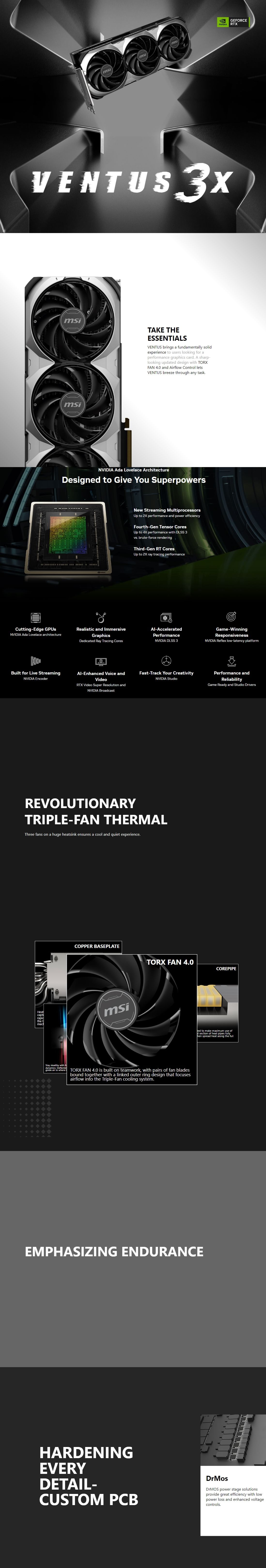 MSI GeForce RTX 4080 SUPER 16GB VENTUS 3X OC Graphics Card