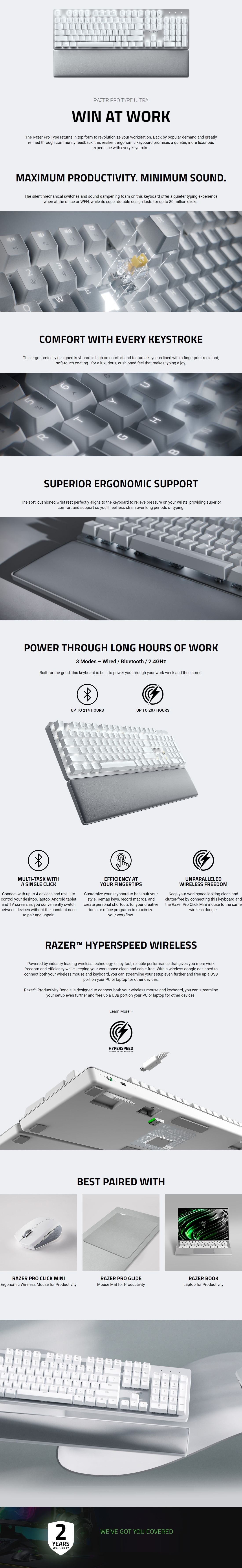 Razer Pro Type Ultra Wireless Mechanical Productivity Keyboard