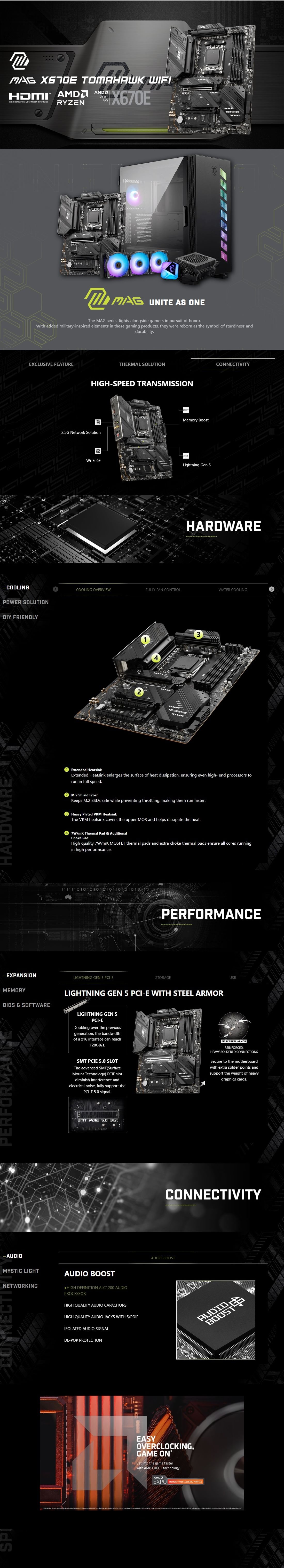 MSI MAG X670E TOMAHAWK WIFI AM5 ATX Motherboard